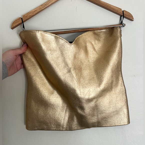 Zara | Tops | Zara Gold Tube Top | Poshmark